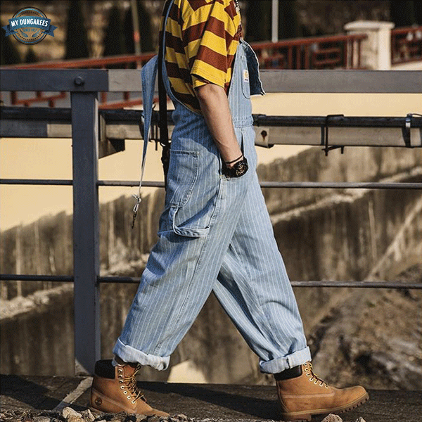 Mens Blue Stripe Dungarees | My Dungarees