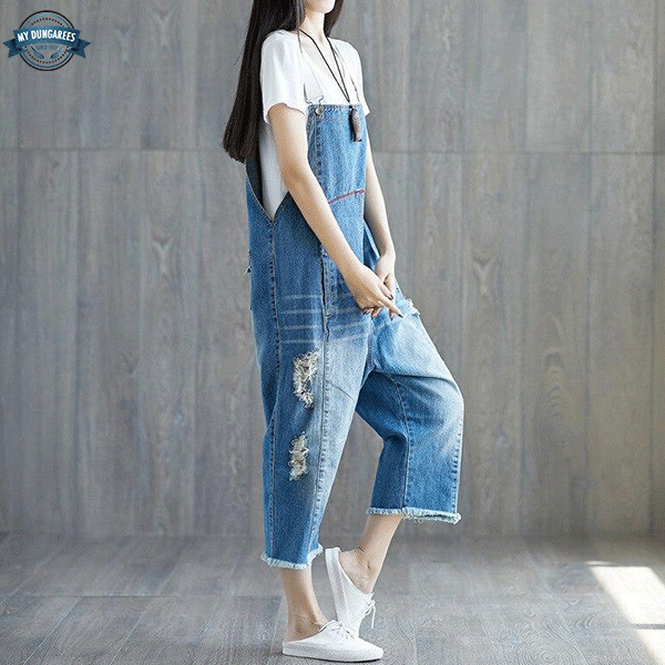 Cropped Denim Dungarees | My Dungarees