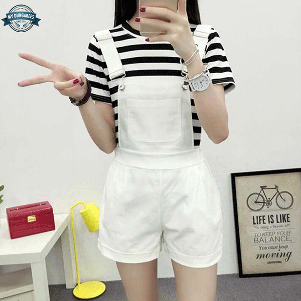 White Short Dungarees Womens | My Dungarees